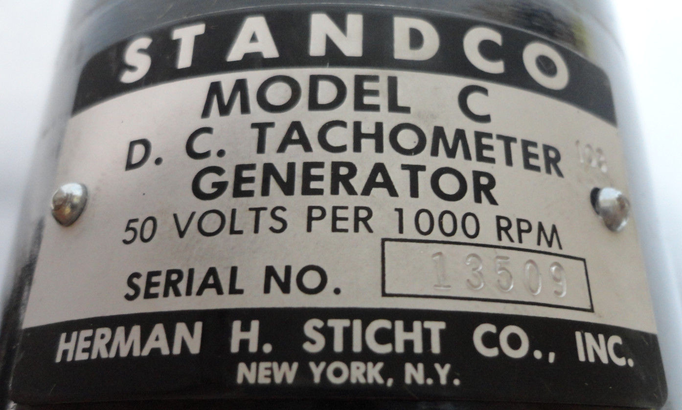 Standco Model C DC Tachometer Generator 50 Volts per 1000 RPM NEW | eBay