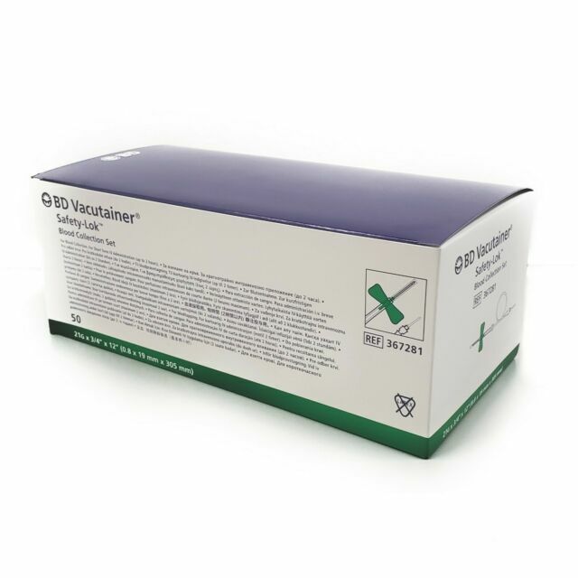 BD 367281 Vacutainer Safety-Lok Blood Collection Set - Pack of 50 for ...