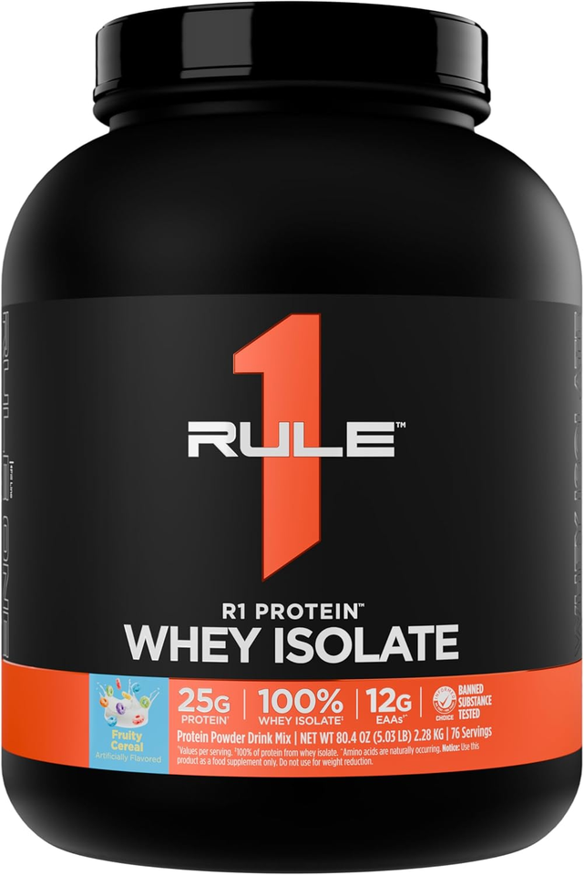 Rule 1 100% Whey Protein Isolate and Hydrolysate Protein Powder 5.03 Lb ...