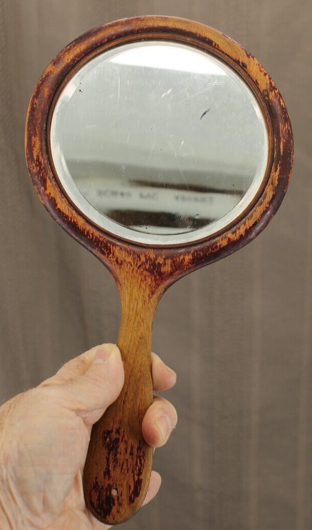 Wood Hand Mirrors Vintage Wooden Handheld Mirror, Hand Mirror For Men