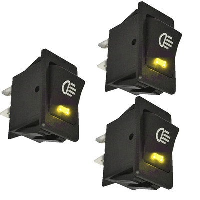 3 X 12V 35A Universal Car Fog Light Rocker Switch Yellow LED Dashboard ...