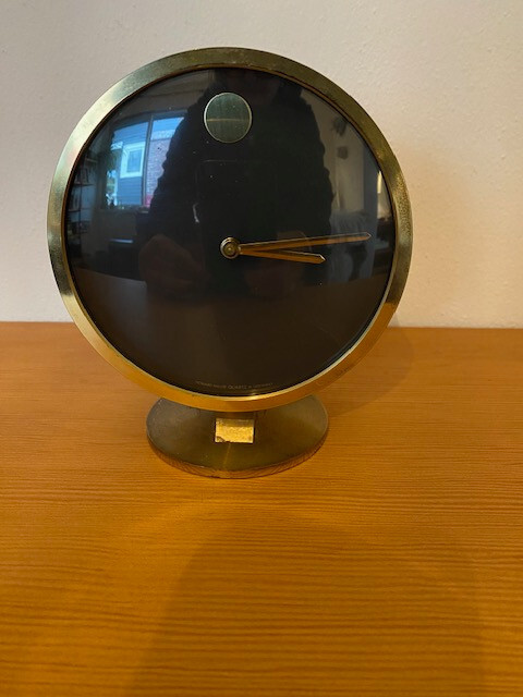 VINTAGE MCM HOWARD MILLER NATHAN GEORGE HORWITT BRASS MUSEUM DESK CLOCK ...