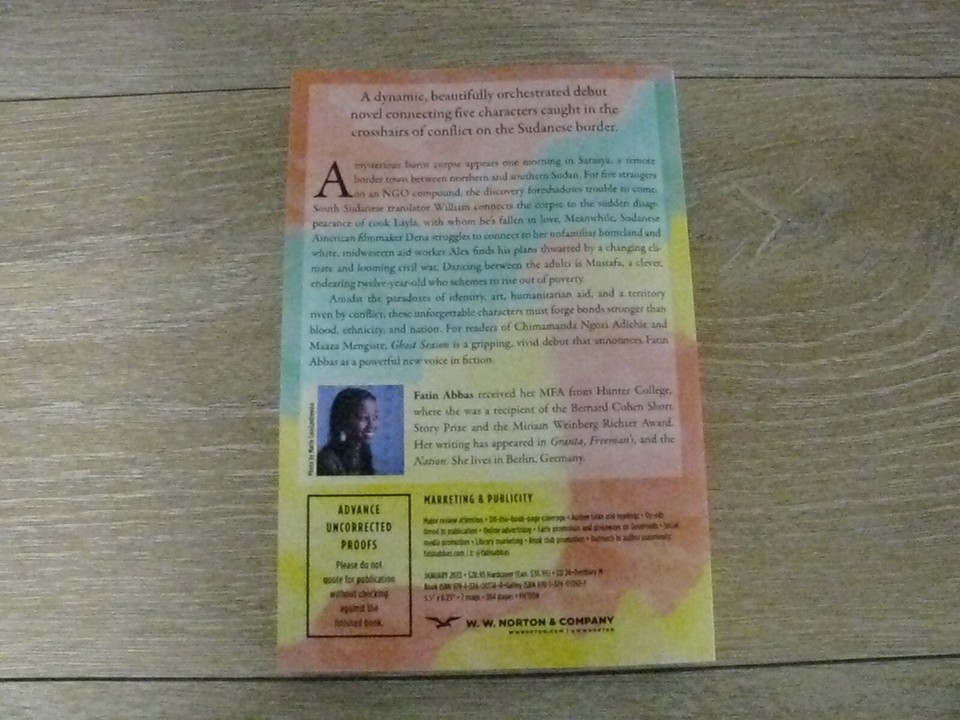 Ghost Season by Fatin Abbas - Advance Reading Copy - Paperback - 01/ ...