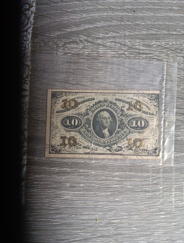 Vintage 1863 TEN 10 CENTS THIRD ISSUE FRACTIONAL CURRENCY CIVIL WAR ...