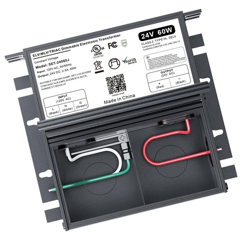 60W 24V Dimmable LED Driver for Lutron & Leviton Dimmer, Triac/ELV/MLV ...