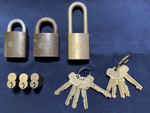 Collection of Assorted Best Lock Items - 3 locks, 10 Keys, 3 Cores | eBay