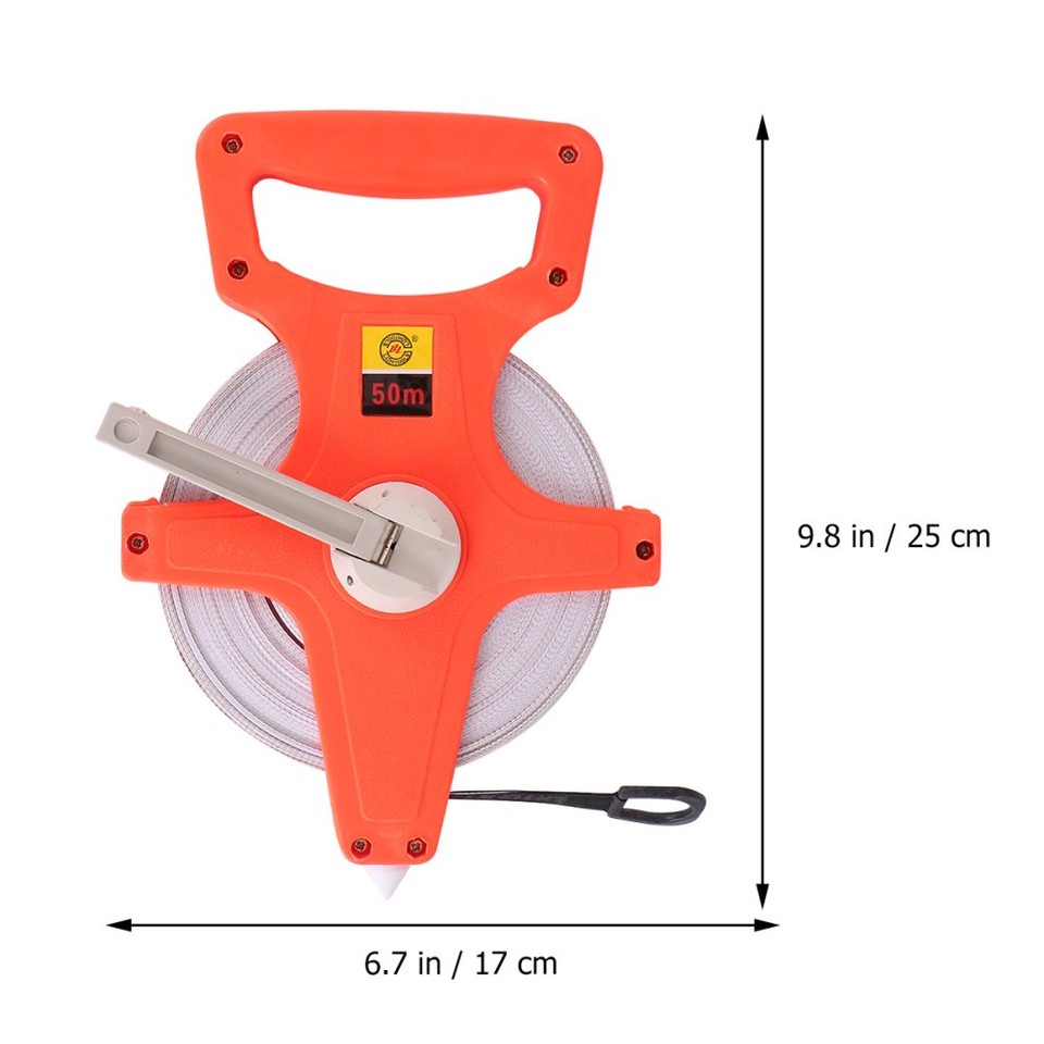 50 M Portable Measuring Tape Open Reel Measure Retractable Metric ...