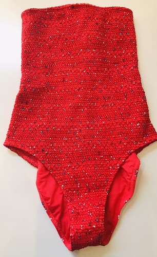 BNWT The Upside Size 0 Red Ditsy Floral smocked one piece bathers RRP ...