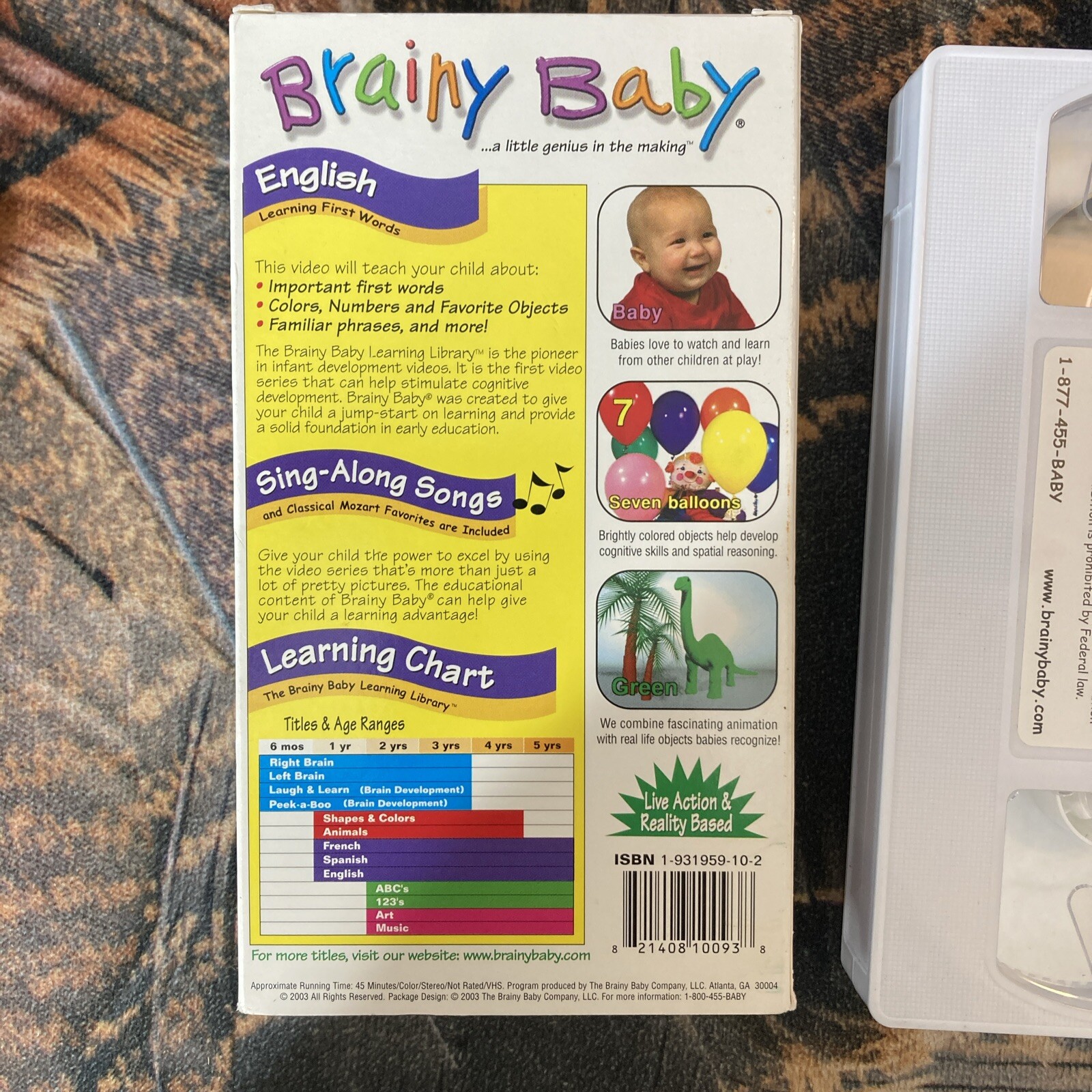 Brainy Baby - English (VHS, 2003) for sale online | eBay