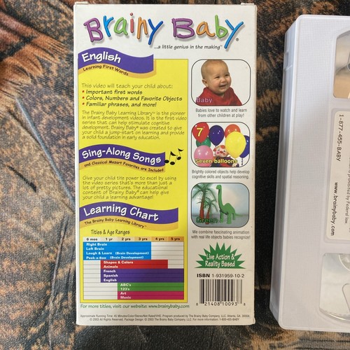 Brainy Baby - English (VHS, 2003) for sale online | eBay