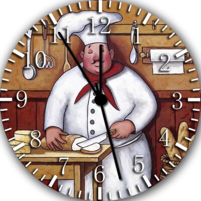 Chef Kitchen Wall Clock G01 Personalized option with adding names | eBay