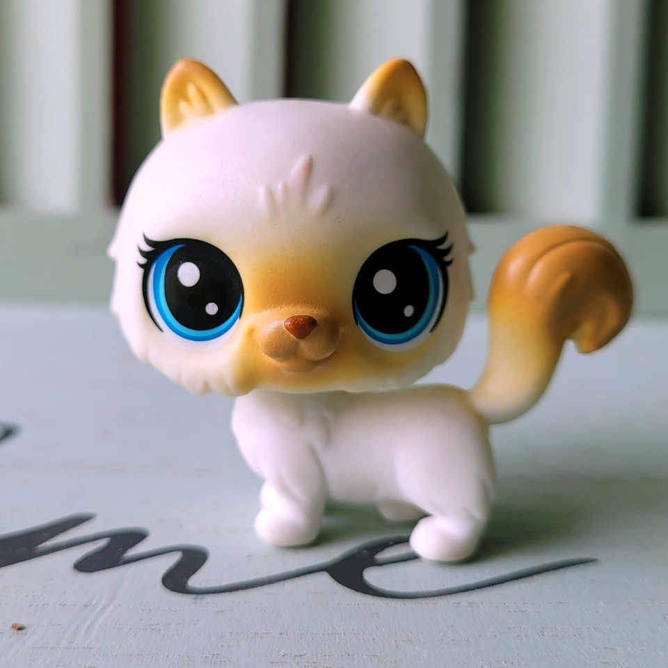 Littlest Pet Shop Tan White Himalia Cattrick #1-104 Blue Eye Himalayan ...