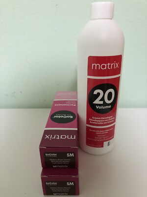 TWO 5M MATRIX SOCOLOR HAIRCOLOR PLUS ONE 16oz DEVELOPER NEW! | eBay