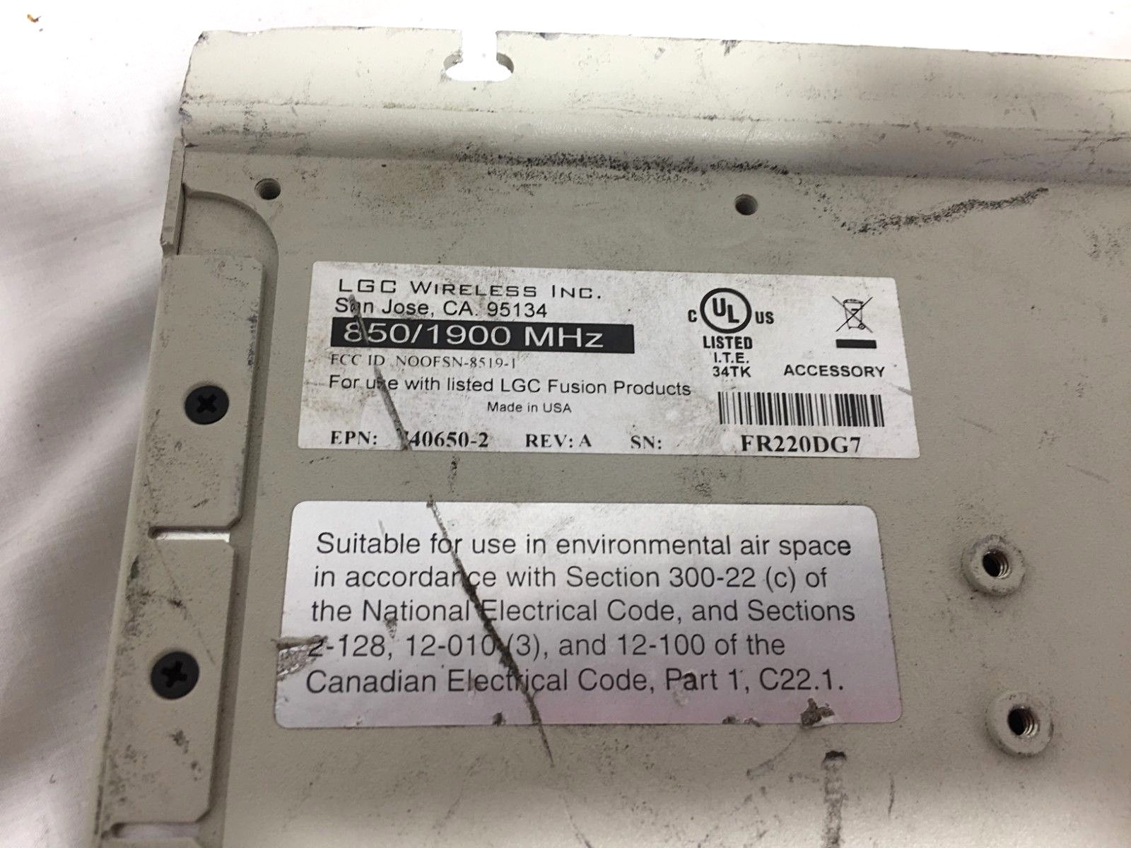 LGC INTERREACH FIRMWARE VERS 00007F FSN-8519-1 FR220DG7 850/1900MHZ | eBay