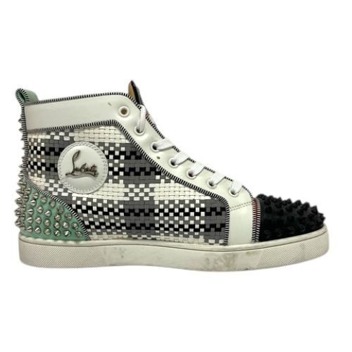 Christian Louboutin LOU SPIKES 2 Flat High Top Sneakers Multicolor Calf ...