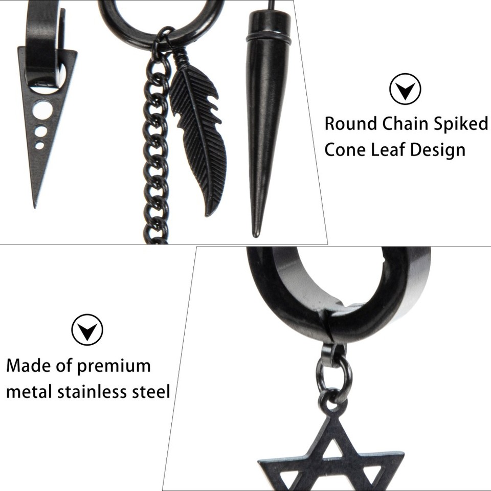 7 Pairs Cool Style Earrings Circle Screw Shaped Ear Studs Fashion Ear ...