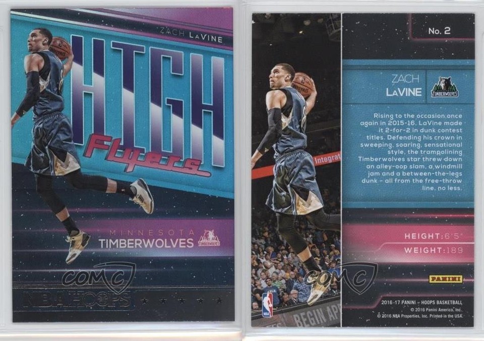 2016-17 Panini NBA Hoops High Flyers Zach LaVine #2 0b3 | eBay