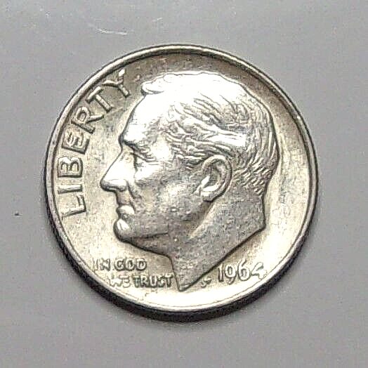 1964 P Roosevelt Dime Last year of the 90% Silver Dimes Uncirculated ...