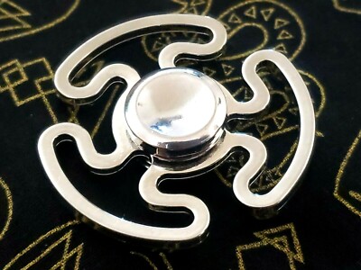 Silver Fidget Spinner All Metal Toys Kids Adults Boys Girls ADHD Focus ...