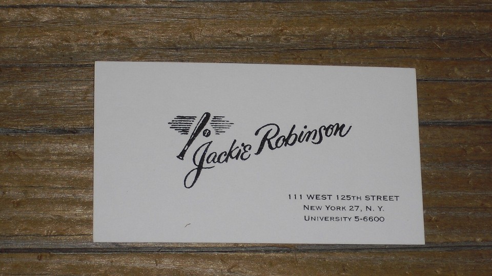 1950s Jackie Robinson Business Card - Brooklyn Dodgers - Collectible ...