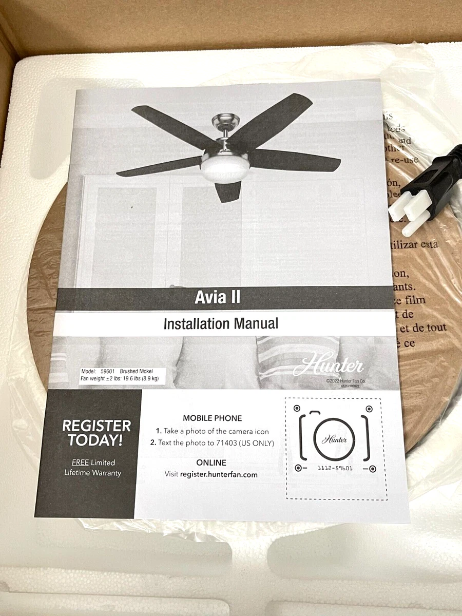 Hunter Avia 54 Led Ceiling Fan Manual | Shelly Lighting