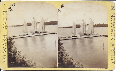 Michael Nowack Stereoview of Sailboats on White Bear Lake Minnesota ...