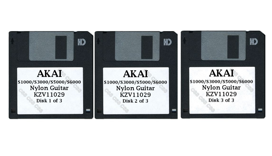 Akai S1000 / S5000 Three Floppy Disks Nylon Guitar KZV11029 | eBay