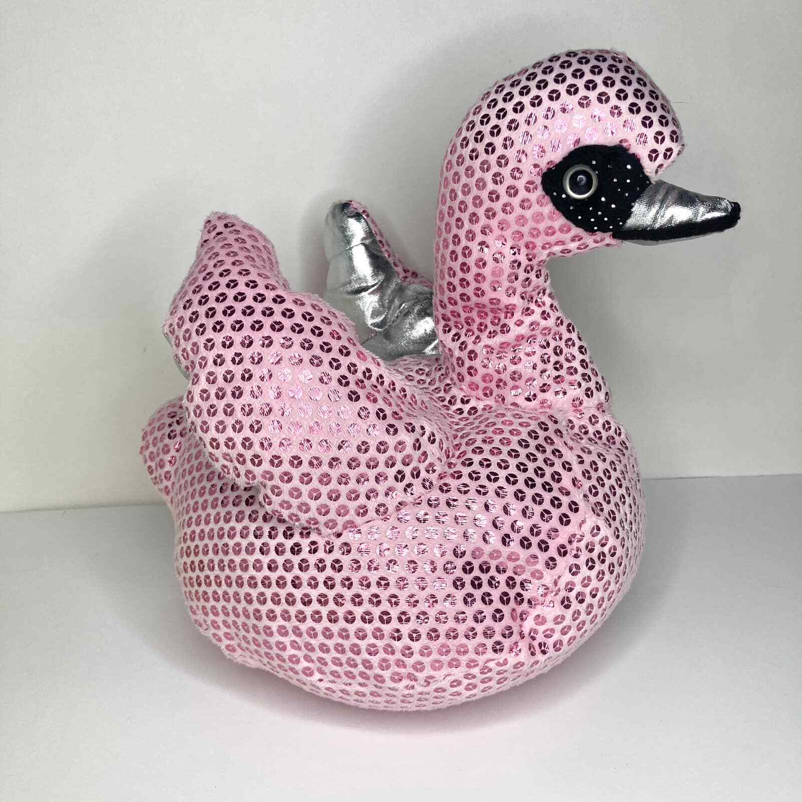 Pink Shimmer Swan Bird Plush Cute & Cuddly Swan Stuffed Animal Toy Bird ...
