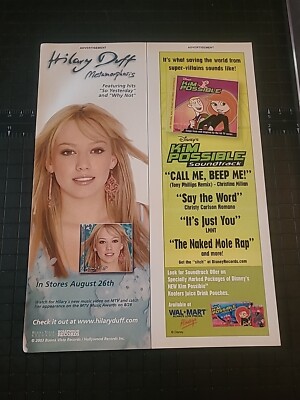 Hilary Duff Metamorphosis Kim Possible Soundtrack Print Ad 2003 8x11 | eBay