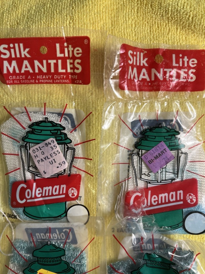 Vintage COLEMAN Silk Lite Mantles #21A - NOS Package 4pack Lot, 8 ...