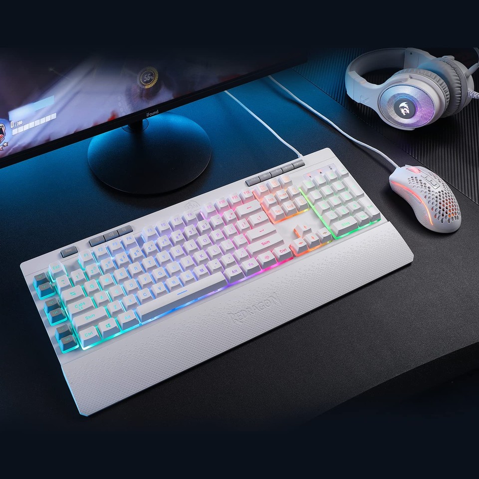 Redragon K512 Shiva RGB Backlit Membrane Gaming Keyboard with ...