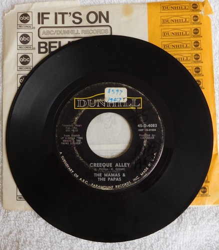 Mamas And the Papas 45 RPM Record-Creque Alley | eBay
