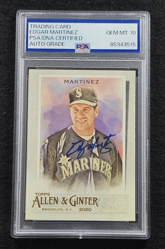2020 EDGAR MARTINEZ Signed Topps Allen & Ginter-HOF-SEATTLE MARINERS ...