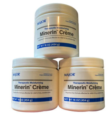 Major Minerin CREME (for Sensitive Skin) Fragrance Free 1lb ( 3 pack ...