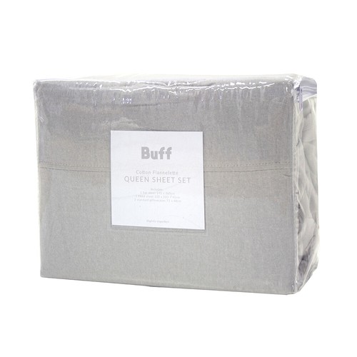 Bambury Buff Flannelette Sheet Set Ash King Single -Selected Factory ...
