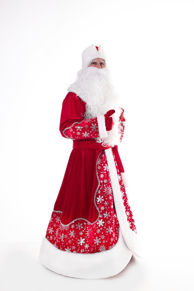 Ded Moroz costume Santa Claus red outfit, Father Frost long robe high ...