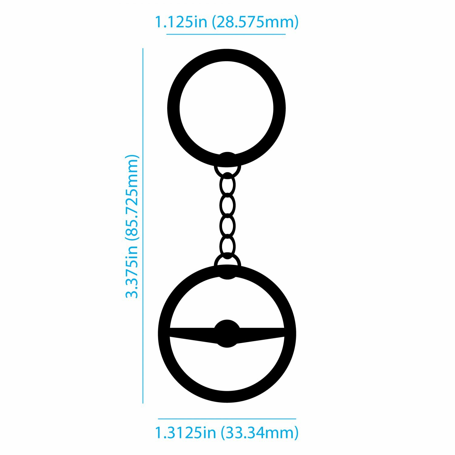 1972-80 VW 4 Spoke Chrome Steering Wheel Key Chain | Samba Camper Bug ...