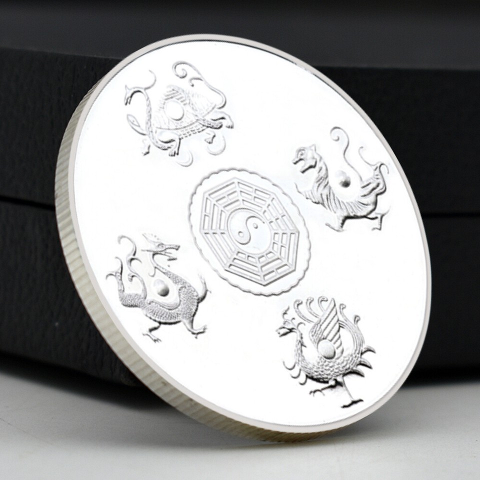 Ancient Divine Beast White Tiger Silver Plated Challenge Coin Chinese ...