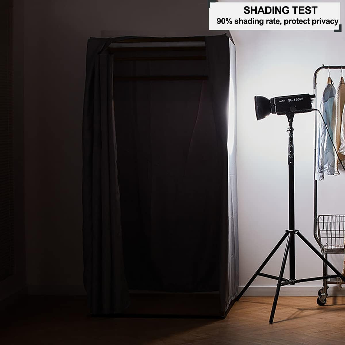 Mobile Fitting Room, Portable Dressing Room Frame with Curtain and Hook ...
