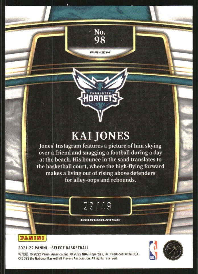 2021-22 Select Prizms Red Disco #98 Kai Jones /49 | eBay
