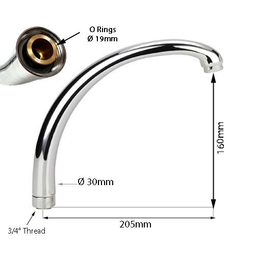 Kitchen Tap spout repair chrome replacement monobloc mixer swivel C ...