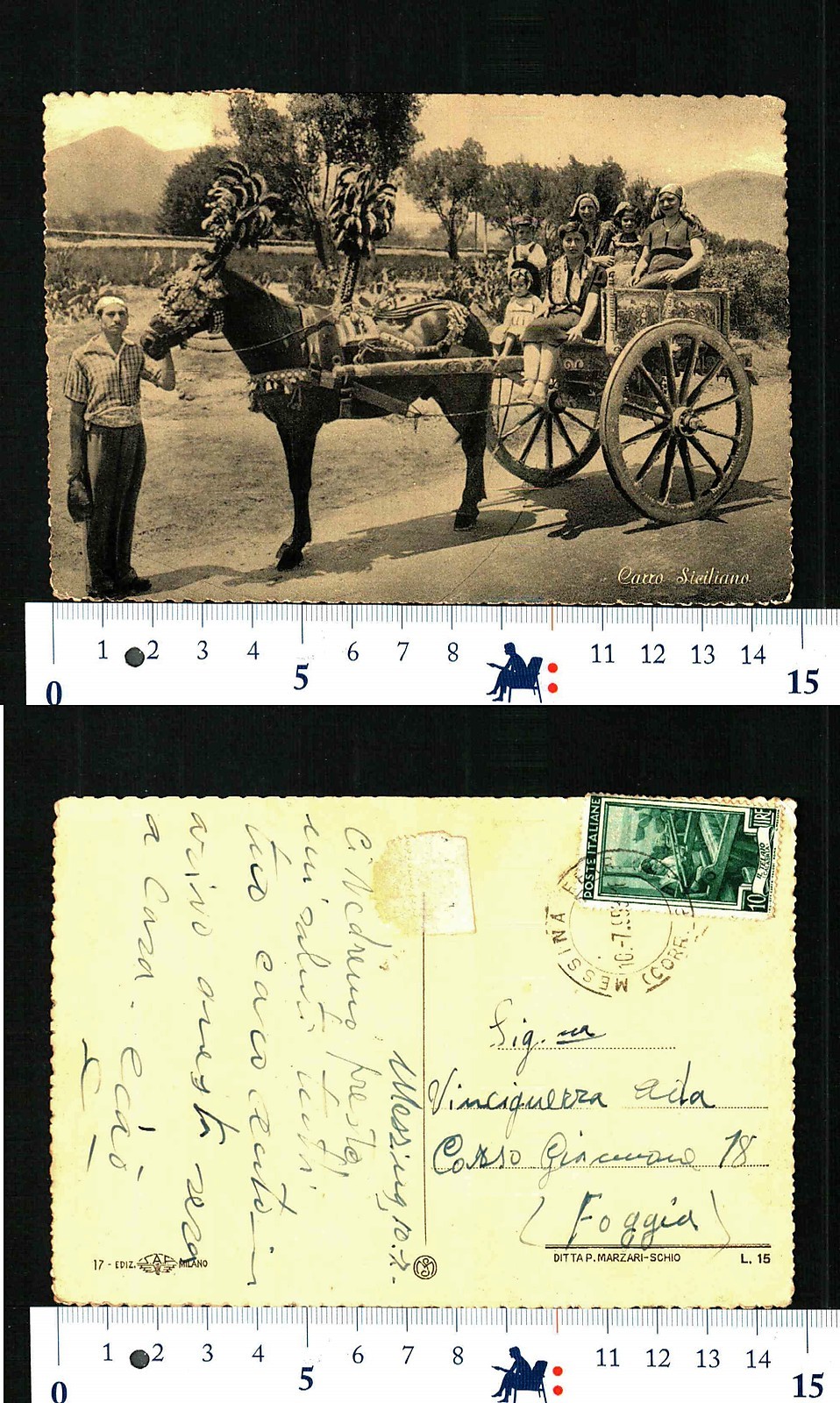 Folklore - Beautiful View Of A Tank Sicilian - Year 1953 Well Preserved ...