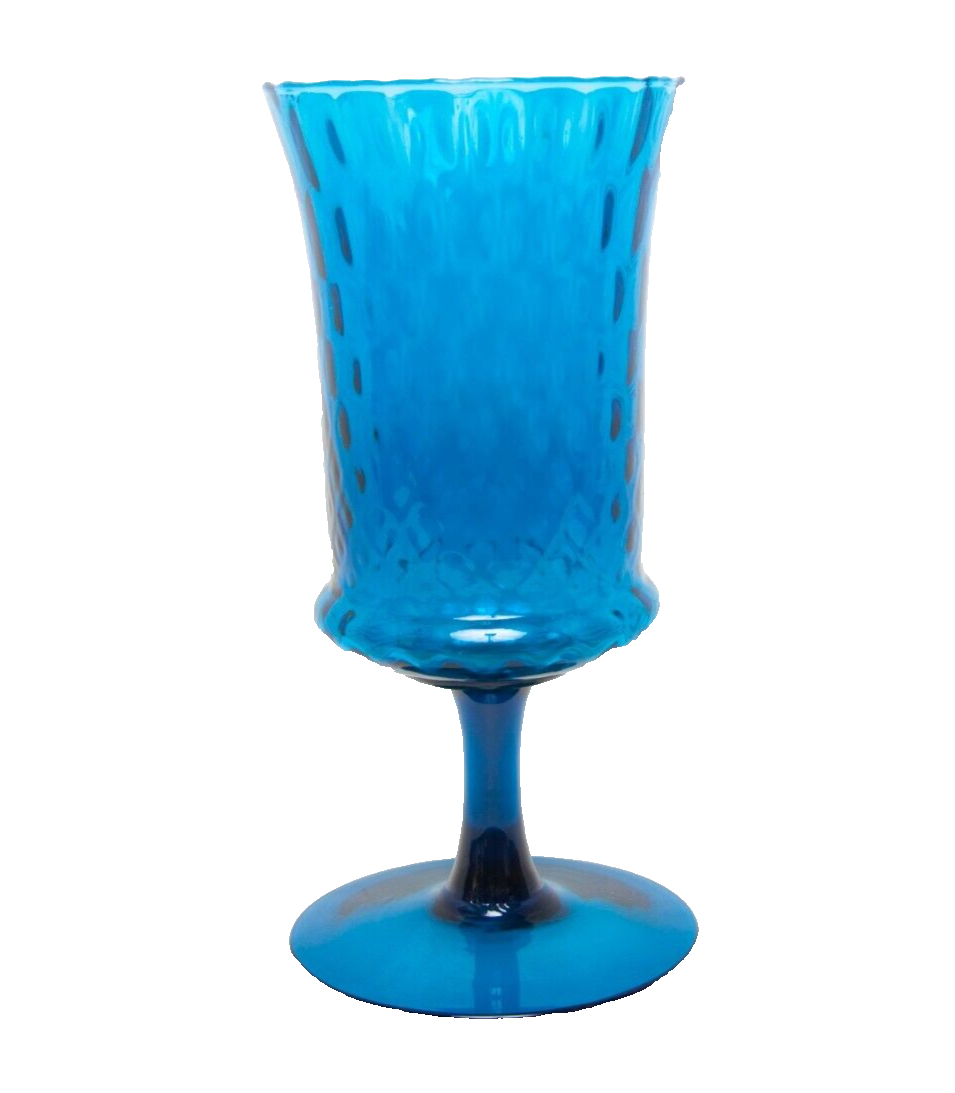 Vintage Empoli Italy Diamond Optic Pedestal Vase Peacock Blue Glass 10 Inch | eBay