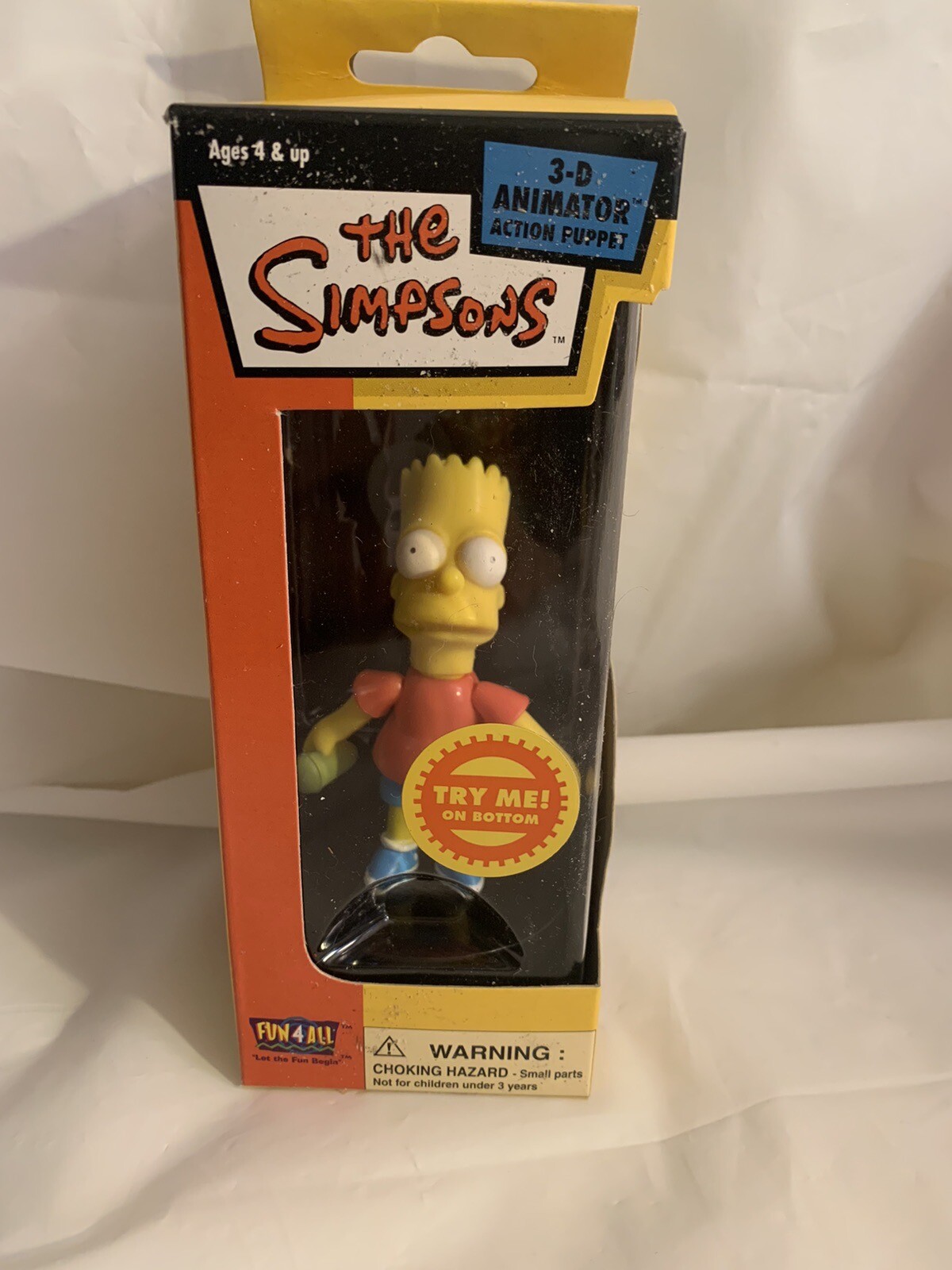 THE SIMPSONS 3-D ANIMATOR ACTION PUPPET BART SIMPSON PUSH PUPPET 2003 ...