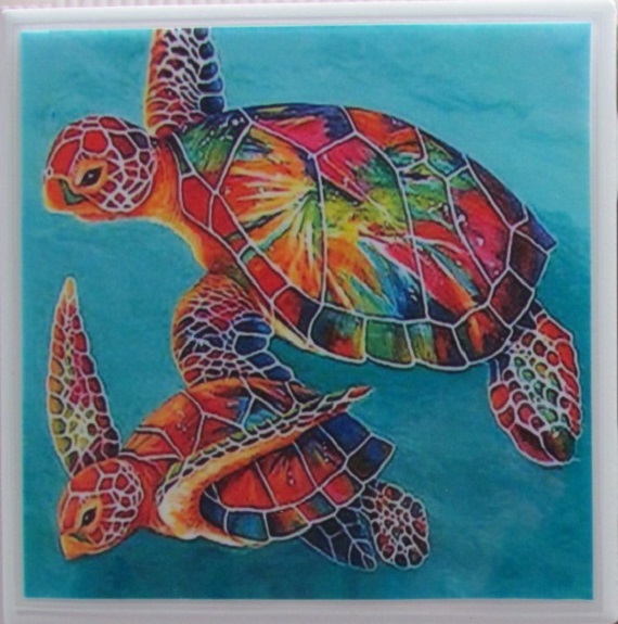 Handmade Natural Stone Ceramic Tile Marble Drink Coasters -Set of 4 ...