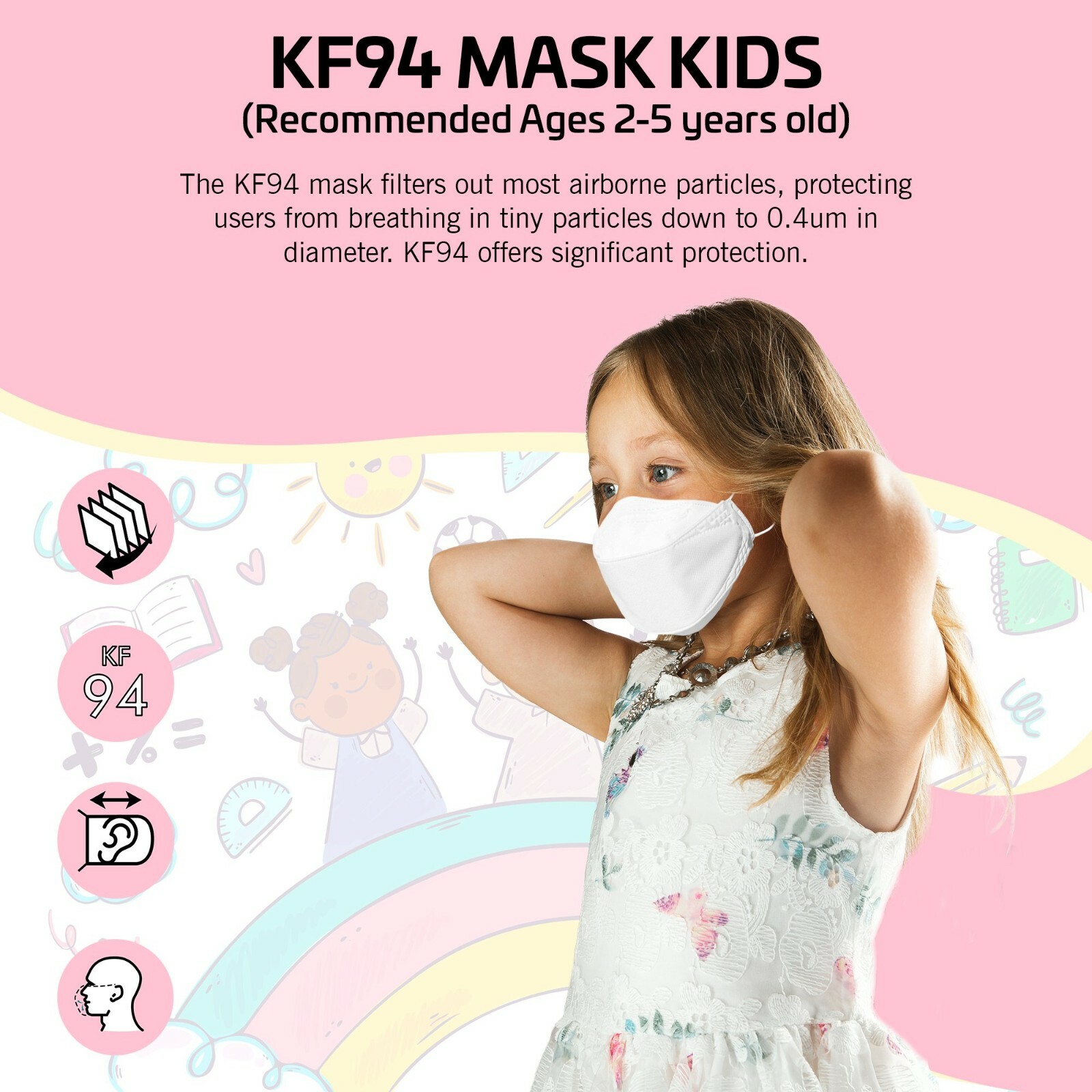 The Bio U&I Adjustable KF94 XXS Toddler Kids Korean Face Mask You & I ...