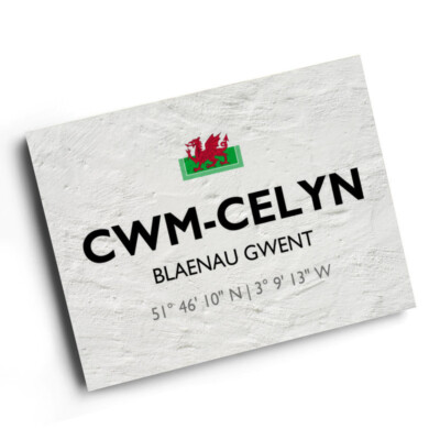 A4 PRINT - Cwm-celyn, Blaenau Gwent, Wales - Lat/Long SO2008 | eBay UK