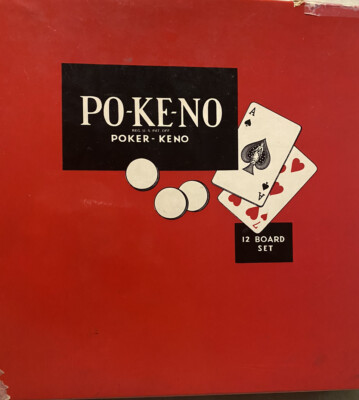 Vintage PO-KE-NO POKENO Poker-Keno Board Card Game 1960's Original Box ...