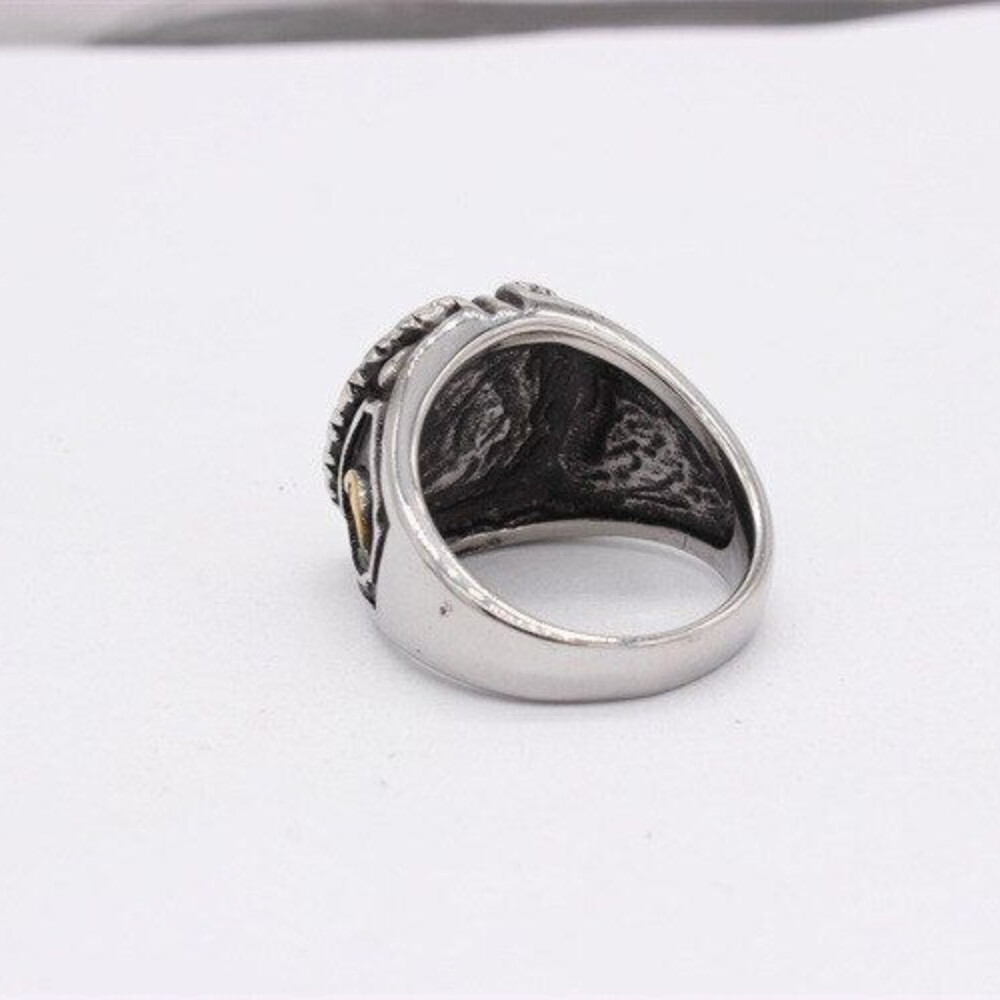 Personalized Vintage Freemason Masonic Red Cz Stainless Steel Rings US ...