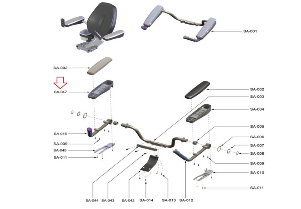 Life Fitness PCSR 95R Recumbent Bike Right Arm Rest Shroud 0K66-01165 ...